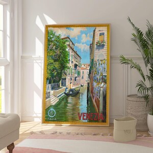 Visit Venice Italy Art Print, Travel Poster, Beautiful Venice Landscape ...