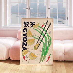 Japanese Food Art Set of 3 Prints - Ramen, Gyoza, Bao Buns - Kitchen ...