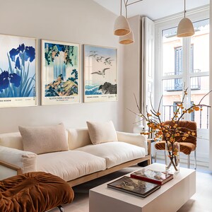 Set of 3 Elegant Japanese Art Posters, Nature Inspired Artwork ...