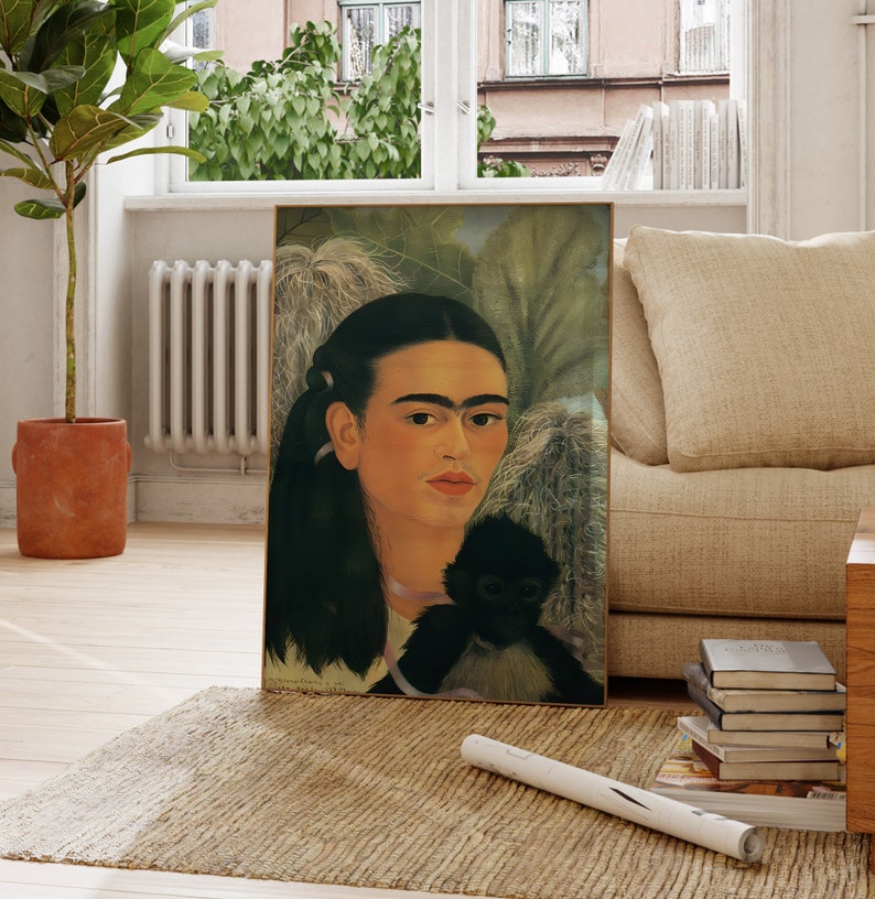 Frida Kahlo Selbstporträt Poster, Natürliche Wand Kunst, Künstlerin ...