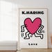 Keith Haring Love Print, Running Love Heart Poster, Original Pop Art ...