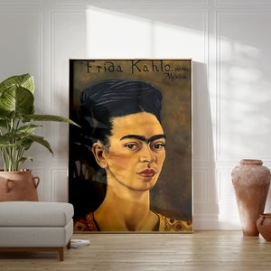 Frida Kahlo Self Portrait Poster, Original Artwork, Modern Mexican ...