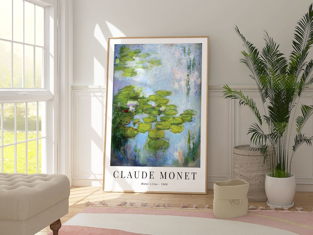 Claude Monet Water Lilies Poster, Green Natural Artwork, Nature Inspired Print, Botanical Modern ...