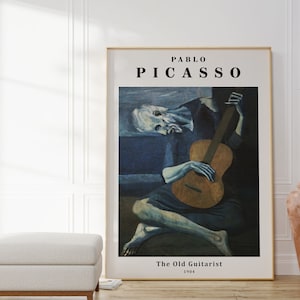 Pablo Picasso the Old Guitarist Print, Original Gallery Artwork, Blue ...