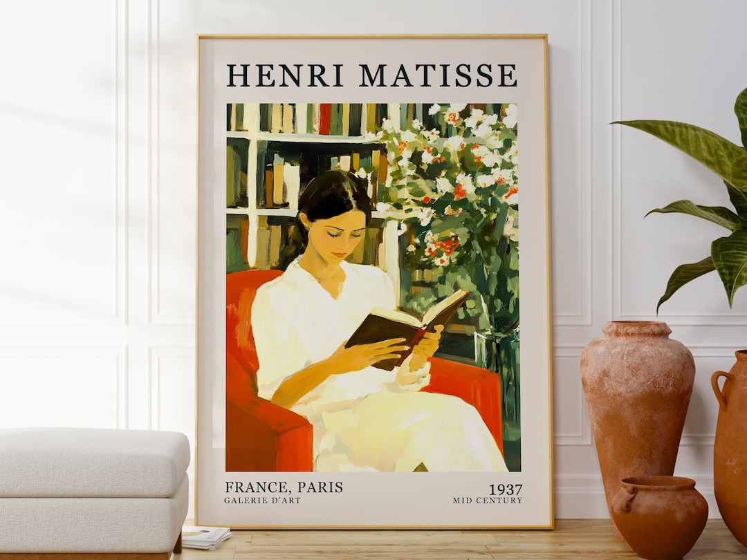 Woman Reading a Book Print, Henri Matisse Artwork, Relaxing Art Decor ...