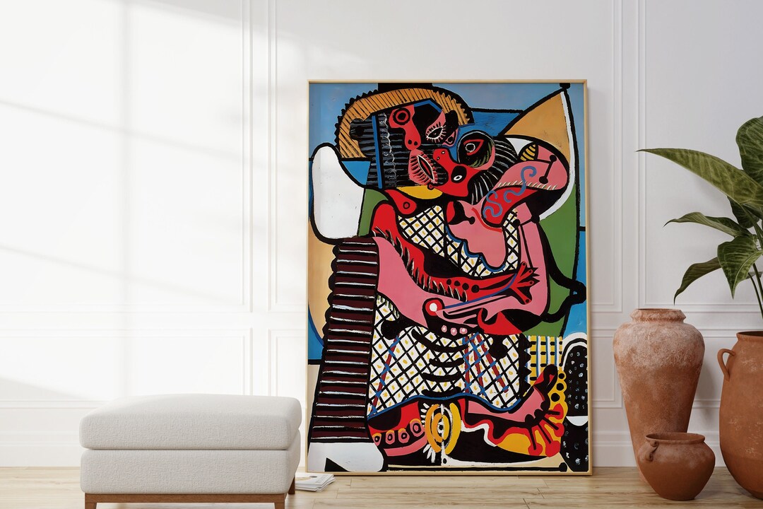 Pablo Picasso the Kiss Poster, Modern Colourful Abstract Print ...