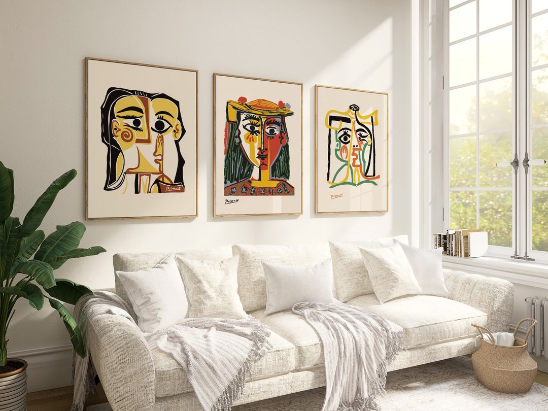 Set of 3 Picasso Abstract Woman Art Prints, Modern Posters, Gallery ...