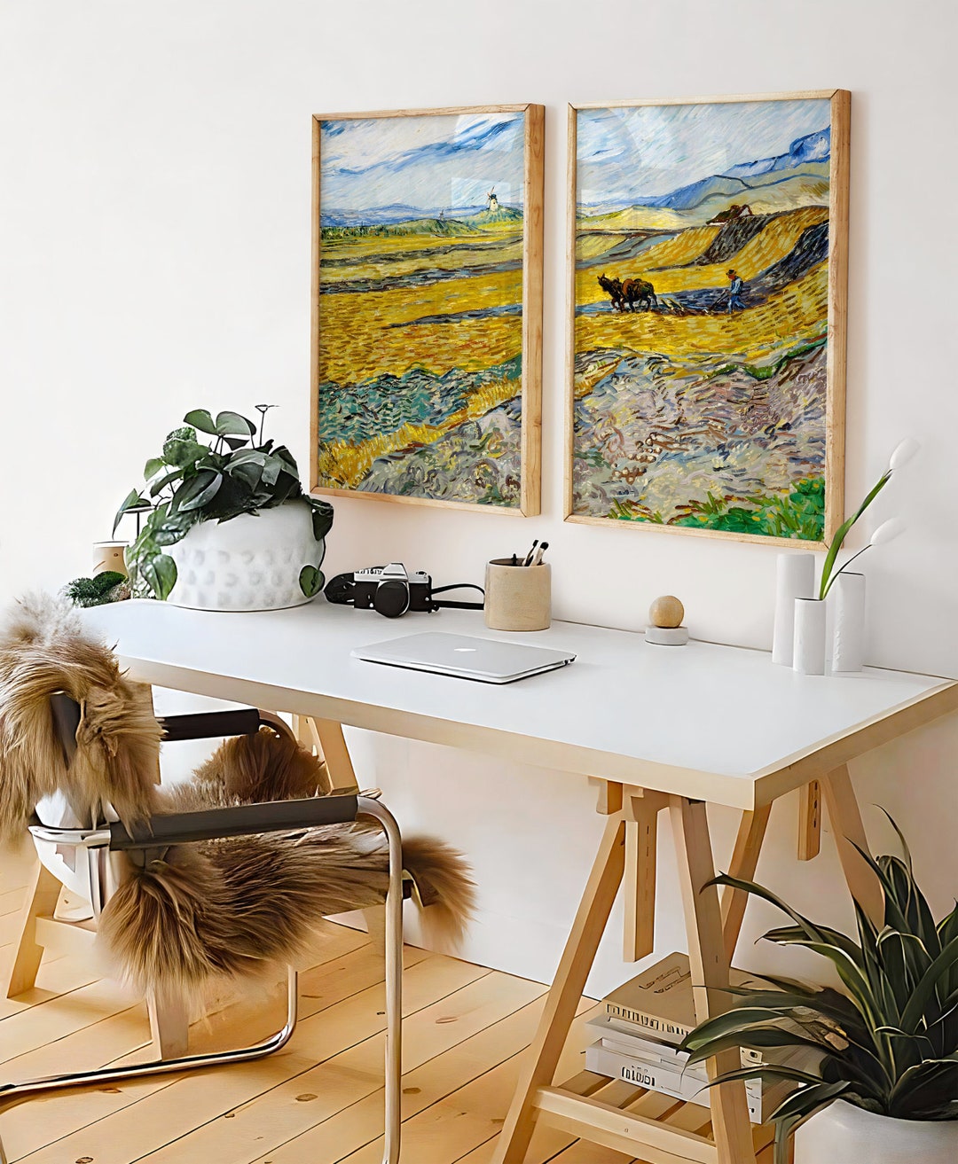 Set of 2 Van Gogh Enclosed Field Prints, Original Landscape Posters ...