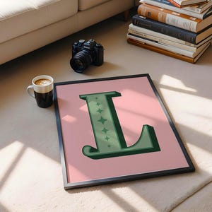 Custom Initial Art Print, Colourful Letter Poster, Modern Nursery Decor ...