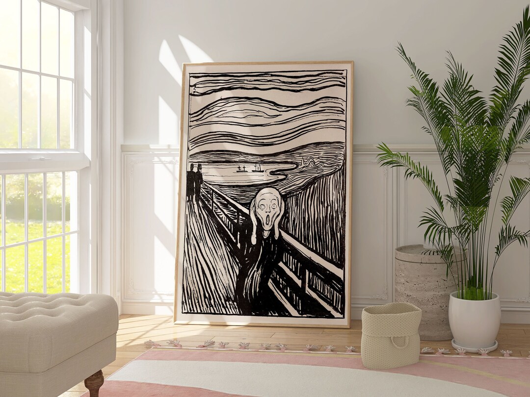 Edvard Munch the Scream Print, Black and White Art, Galley Wall Art ...