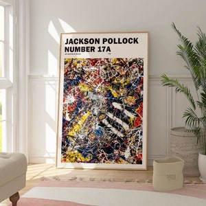 Jackson Pollock Number 17A Abstract Art Poster, Colourful Geometric ...