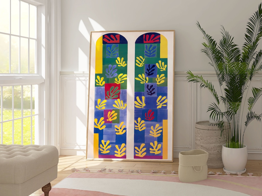 Henri Matisse Sained Glass Window Print, Colourful Shapes Abstract Poster, Modern Contemporary ...