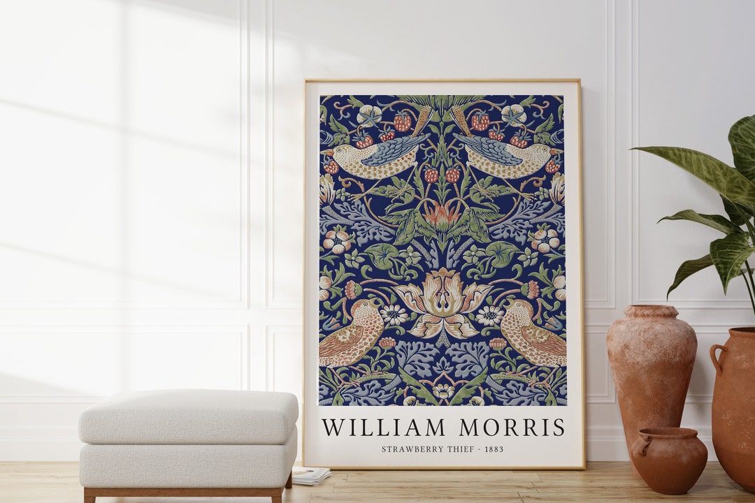 William Morris Strawberry Thief Print, Vintage Botanical Wall Art, Arts ...