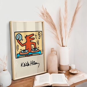Keith Haring DJ Print, Minimalist Art Poster, Famous Pop Art, Popular ...