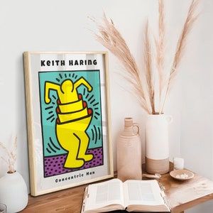 Keith Haring Concentric Man Poster, Pop Art Print, Modern Illustration ...