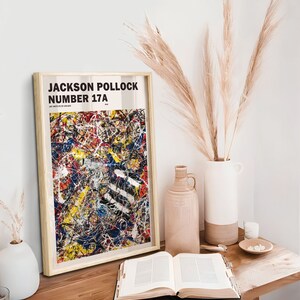 Jackson Pollock Number 17A Abstract Art Poster, Colourful Geometric ...