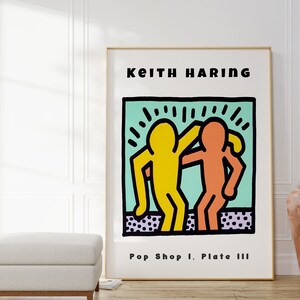 Keith Haring Best Friends Pop Art Poster, Colourful Contemporary Print ...