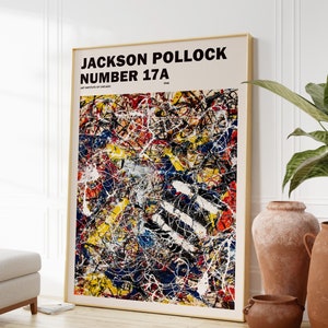 Jackson Pollock Number 17A Abstract Art Poster, Colourful Geometric ...