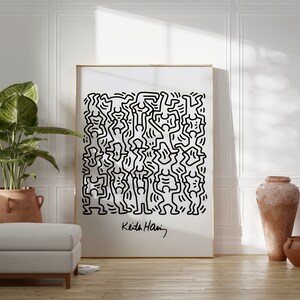 Keith Haring Acrobats Poster, Minimalist Pop Art Print, Abstract Street ...