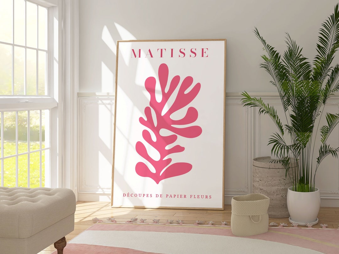 Henri Matisse Pink Floral Shape Poster, Pink Wall Art Decor, Gift for ...