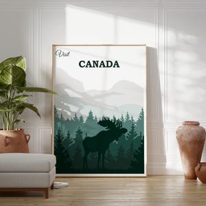 Visit Canada Minimalist Travel Print, Nature Inspired Art Poster ...