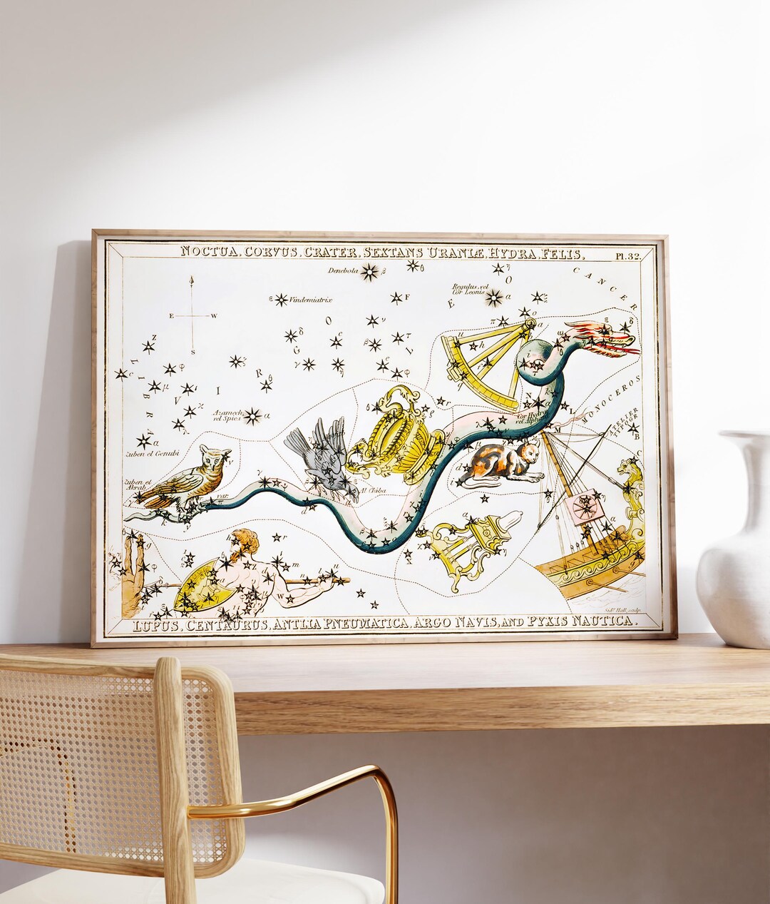 Vintage Celestial Map Print, Antique Star Constellation Chart ...