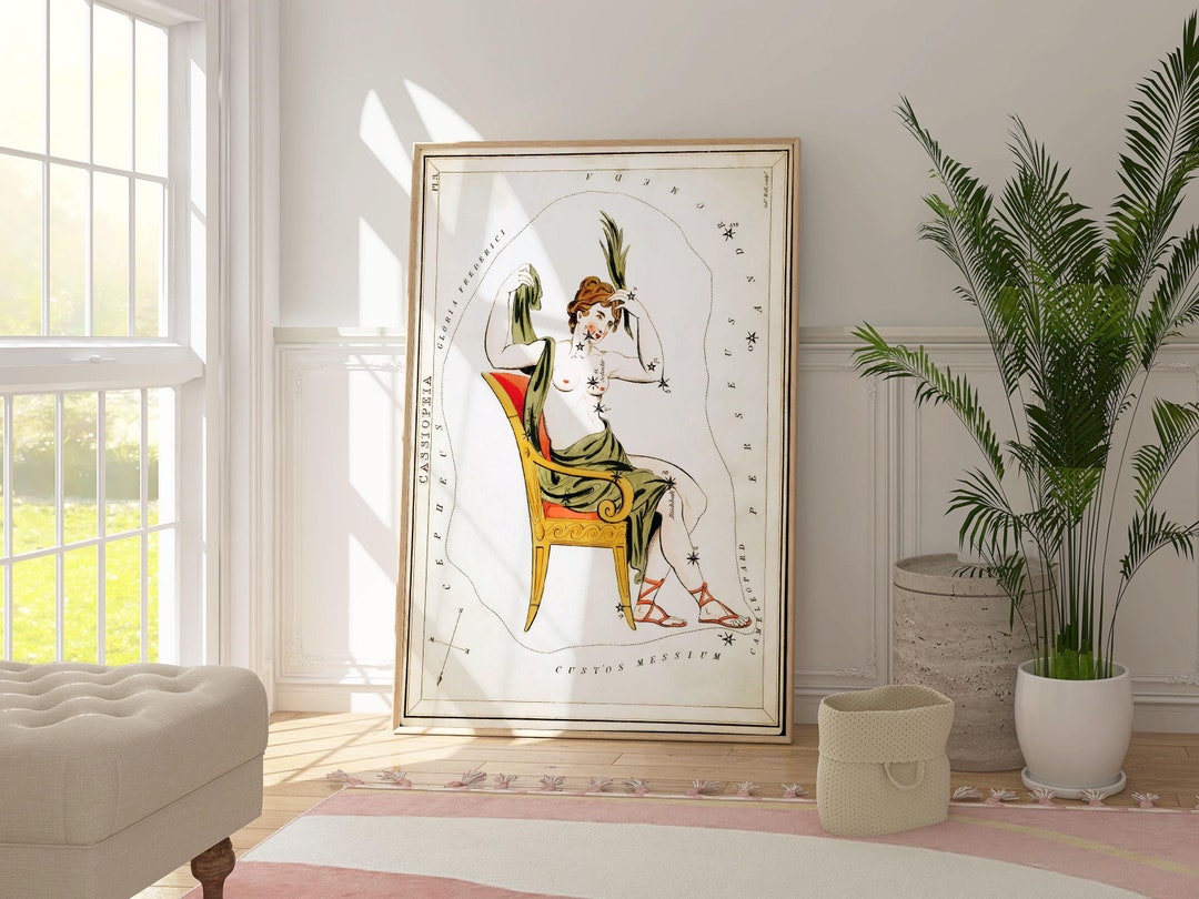 Cassiopeia Star Map Modern Wall Art Poster Celestial Artwork Constellation Print Astrology