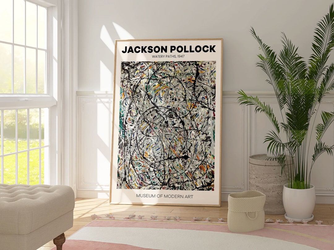 Jackson Pollock Watery Paths Abstract Print, Modern Contemporary Poster ...