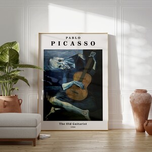 Pablo Picasso the Old Guitarist Print, Original Gallery Artwork, Blue ...
