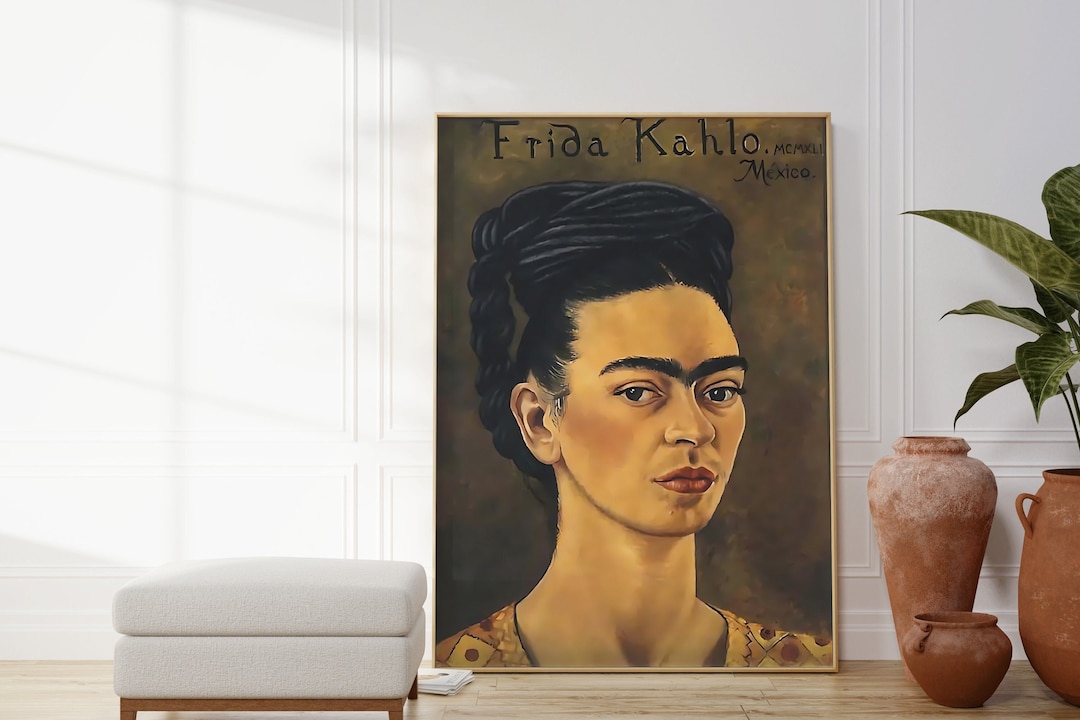 Frida Kahlo Self Portrait Poster, Original Artwork, Modern Mexican ...