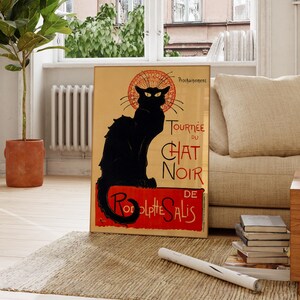 Le Chat Noir Poster, Vintage Black Cat Print, Parisian Cabaret Wall Art ...