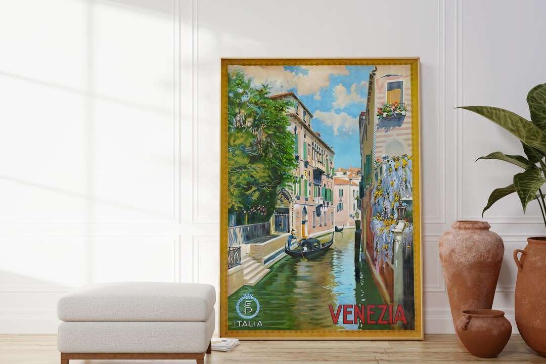 Visit Venice Italy Art Print, Travel Poster, Beautiful Venice Landscape ...