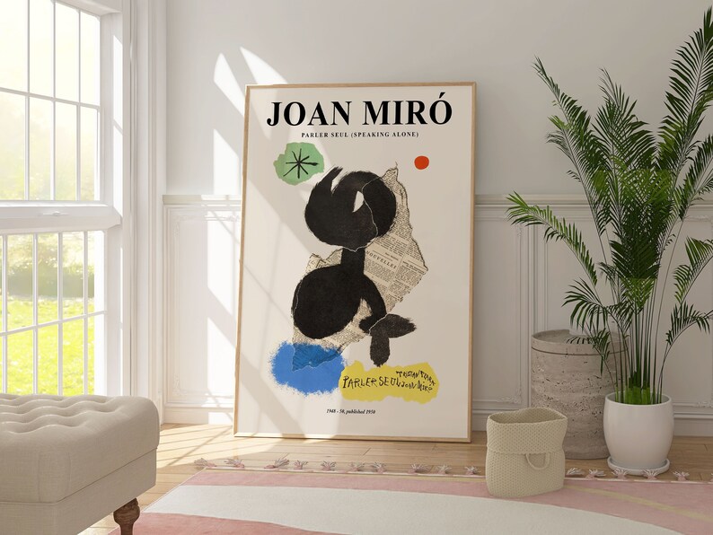 Joan Miró Poster, Parler Seul Print, Abstract Expressionist Wall Art ...