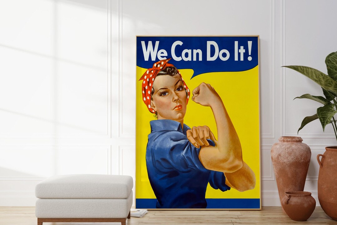 We Can Do It! Rosie the Riveter Poster, Vintage Propaganda Art Print ...