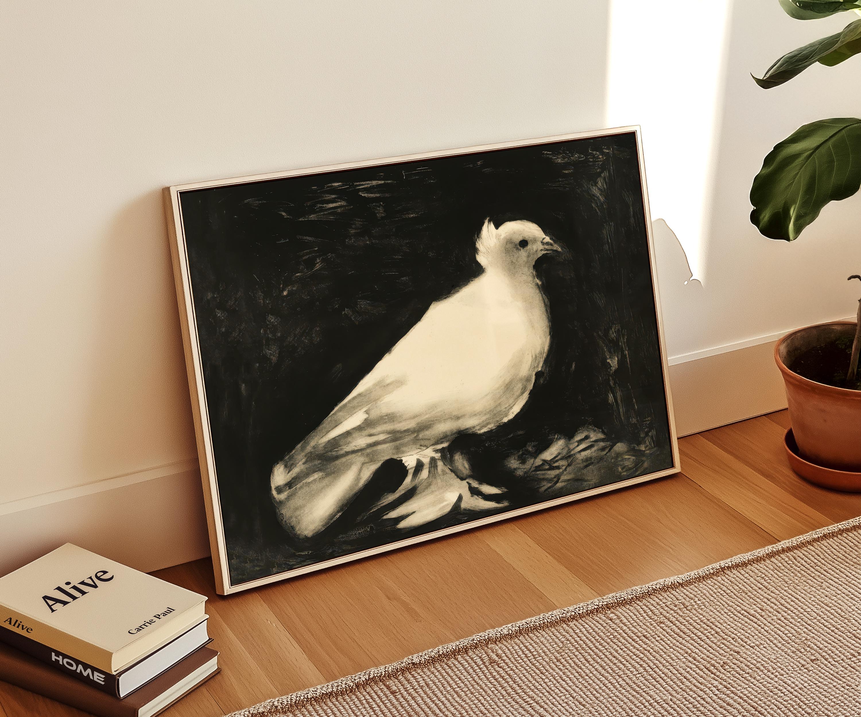Picasso Dove Print, Black and White Poster, Original Artwork, Modern ...