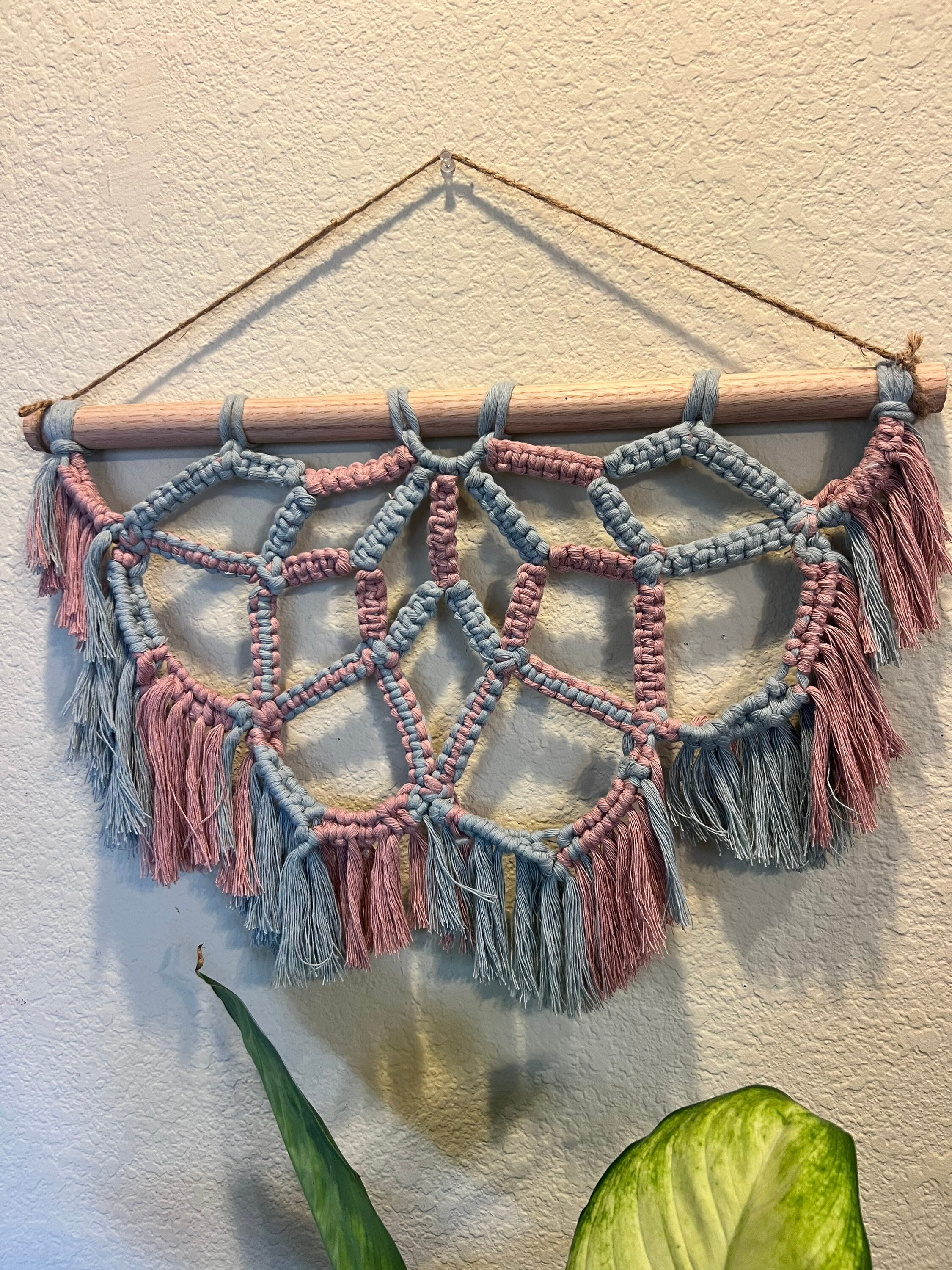 Blue & Pink Half Mandala Wall Hanging - Etsy