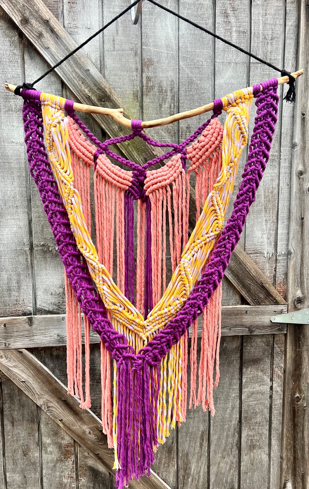 Purple Salmon Layered V-shaped Wall Hanging - Etsy