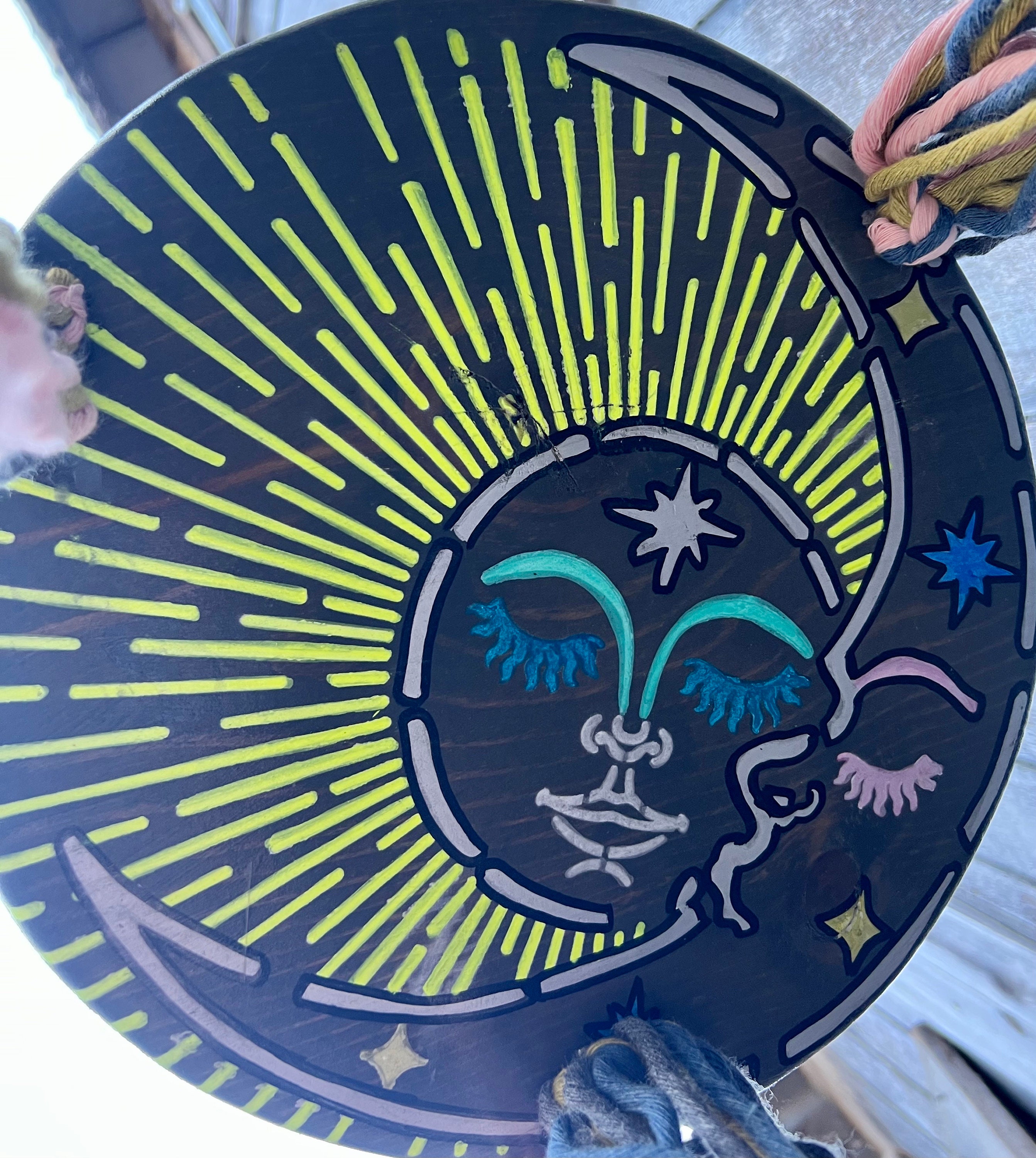 Charcoal Neon Moon Hanger Plate - Etsy