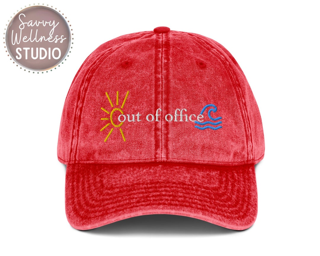 Out of Office Embroidered Baseball Cap, Vacation Hat, Island Time ...