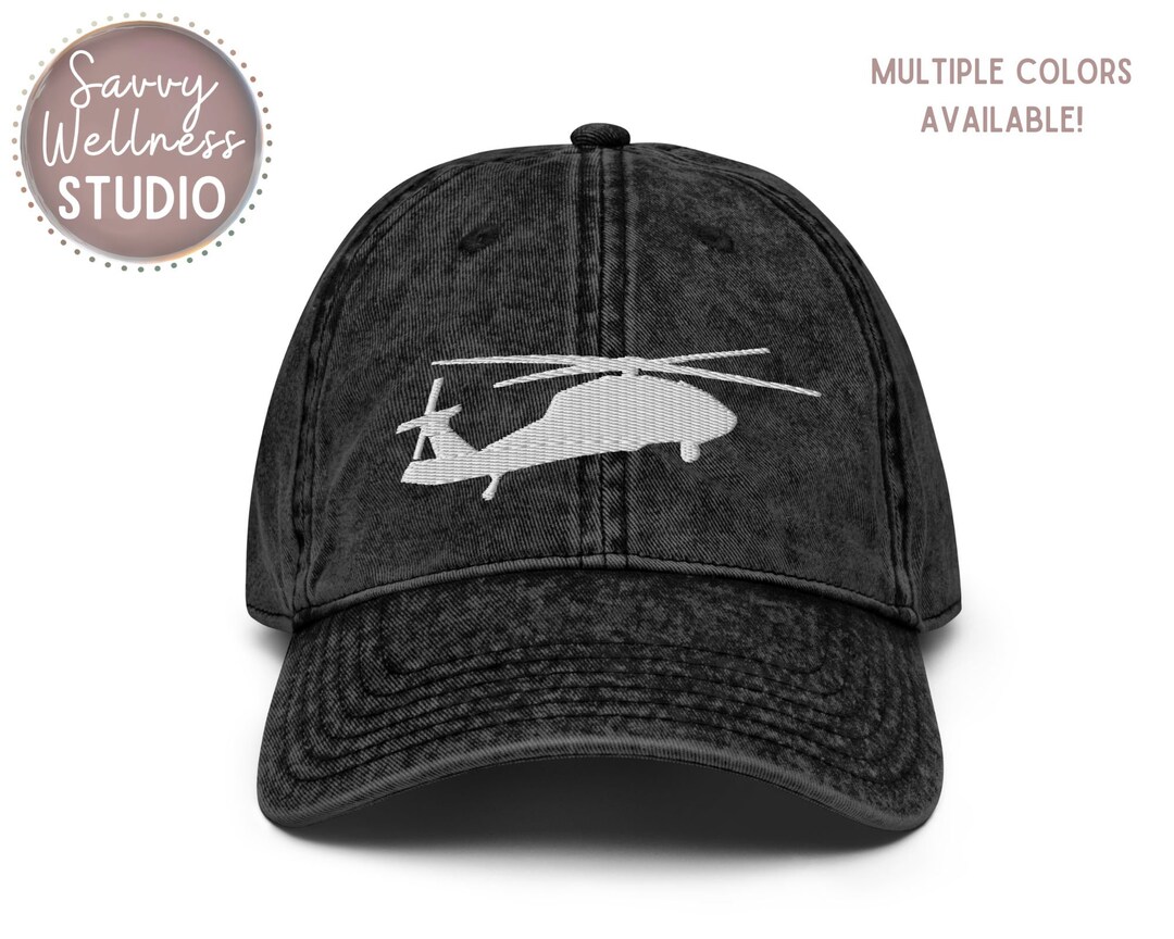 Black Hawk Helicopter Baseball Cap, Embroidered Airplane Hat, Pilot ...
