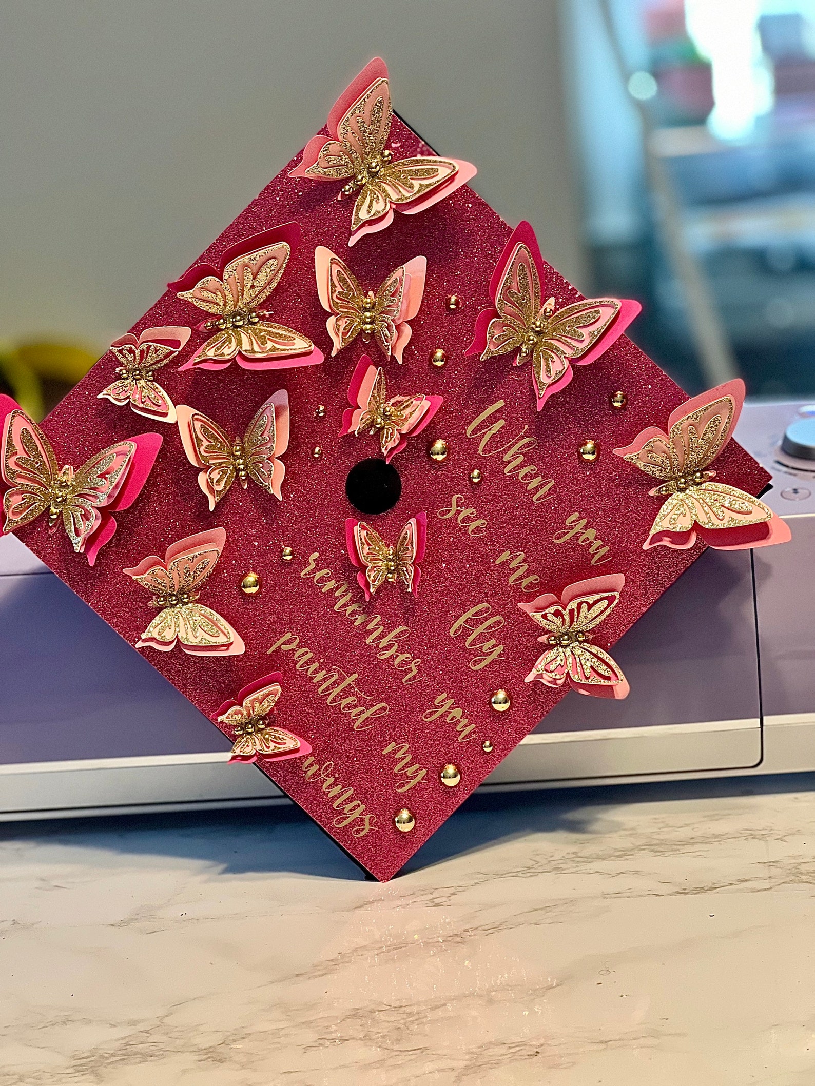 Custom Bling & Butterfly Graduation Topper - Etsy