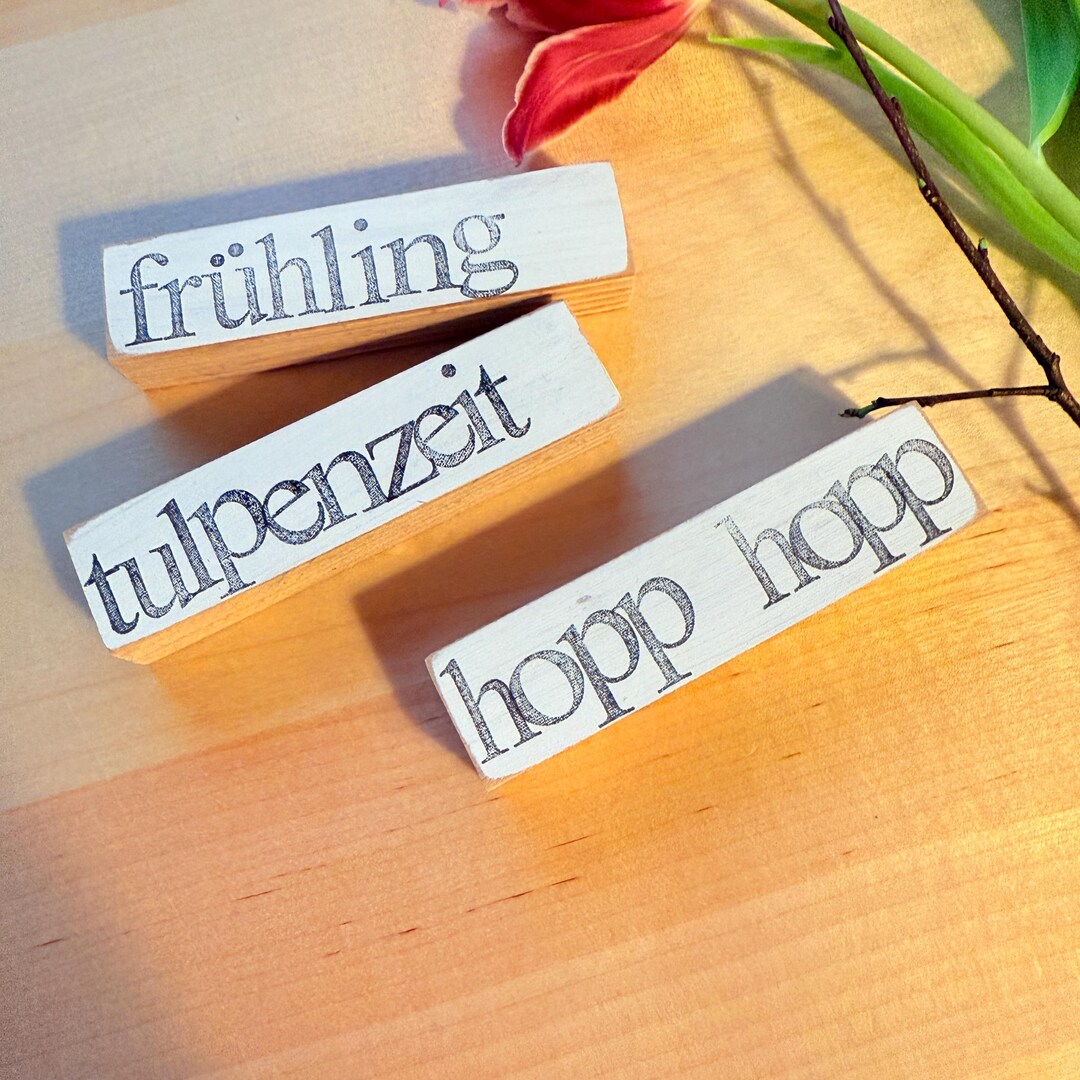 Wooden Sign Set Hopp Hopp-spring-tulip Time 2.5 X 10 Cm-spring ...