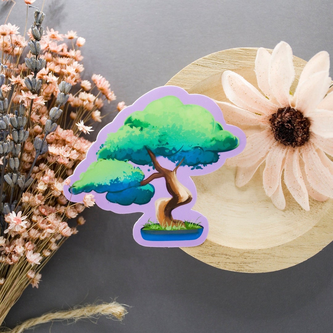 Green Bonsai Sticker Japan Nature Sticker Decoration for Scrapbook Etc ...