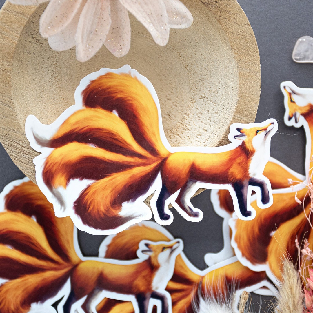 Multi-tailed Fox Sticker Kitsune Japan Sticker - Etsy