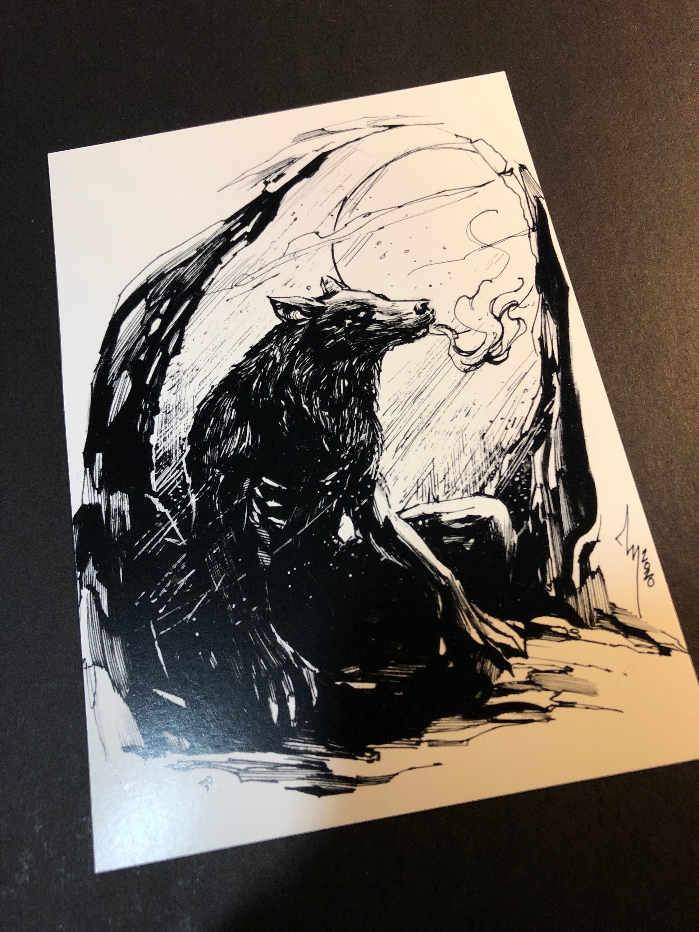 Werewolf Hollow | Gothic Werewolf Occult Dark Art | Archival Print - Etsy