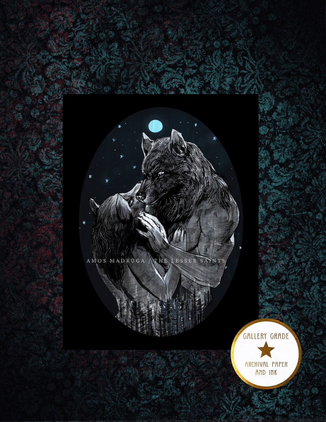 The Forest is Ours | Gothic Werewolf Occult Dark Art | Archival Print ...