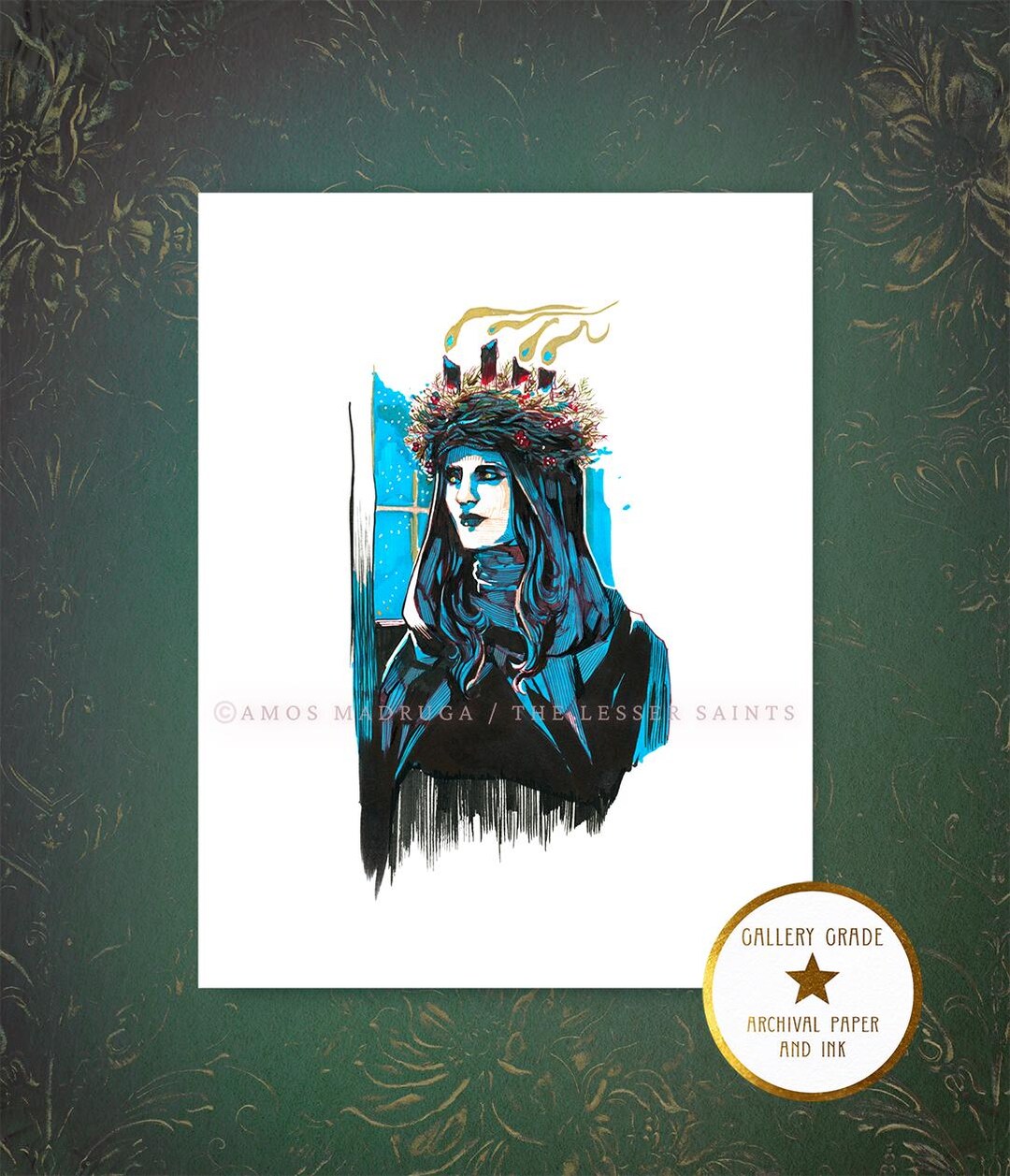Saint Lucia Print | Gothic Occult Dark Holiday Art | Archival Paper - Etsy