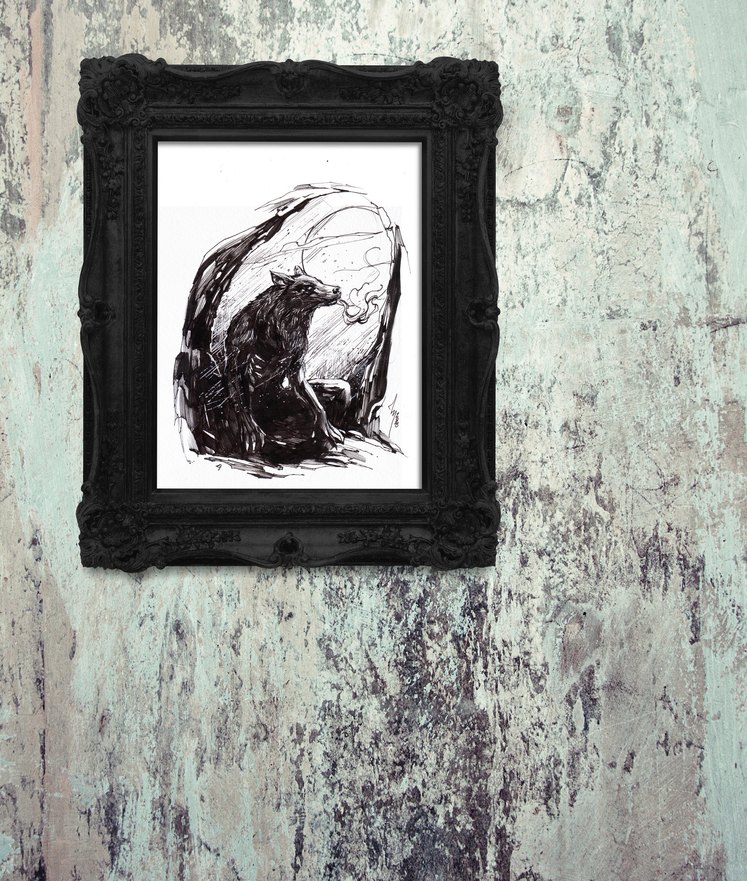 Werewolf Hollow Gothic Werewolf Occult Dark Art Archival Print - Etsy