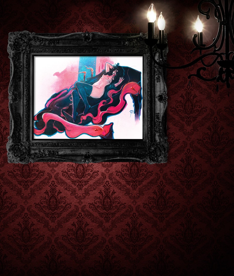 Vampire Dream Gothic Horror Dark Vampire Art Print - Etsy