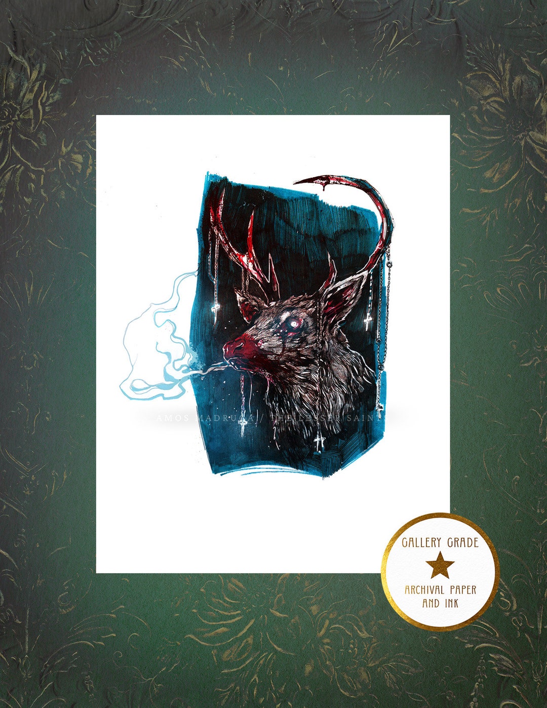 Stag of Mercy | Gothic Occult Dark Art | Oddities Print - Etsy